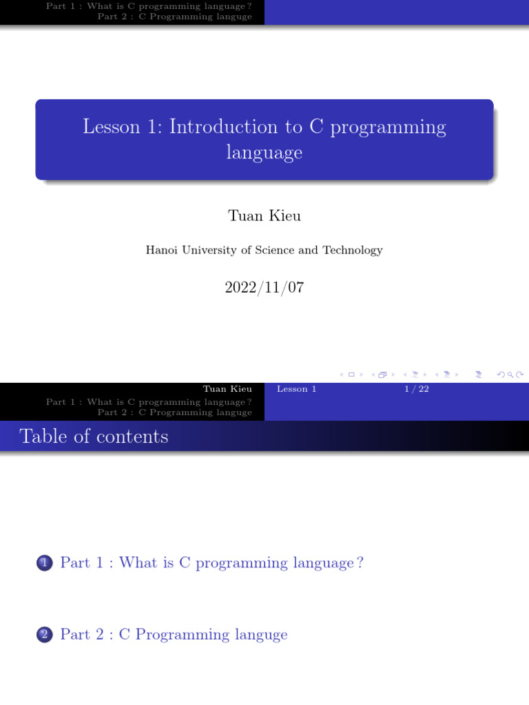 Lesson 1 Slide 11 9 2022 | PDF | C (Programming Language) | Programming Language
