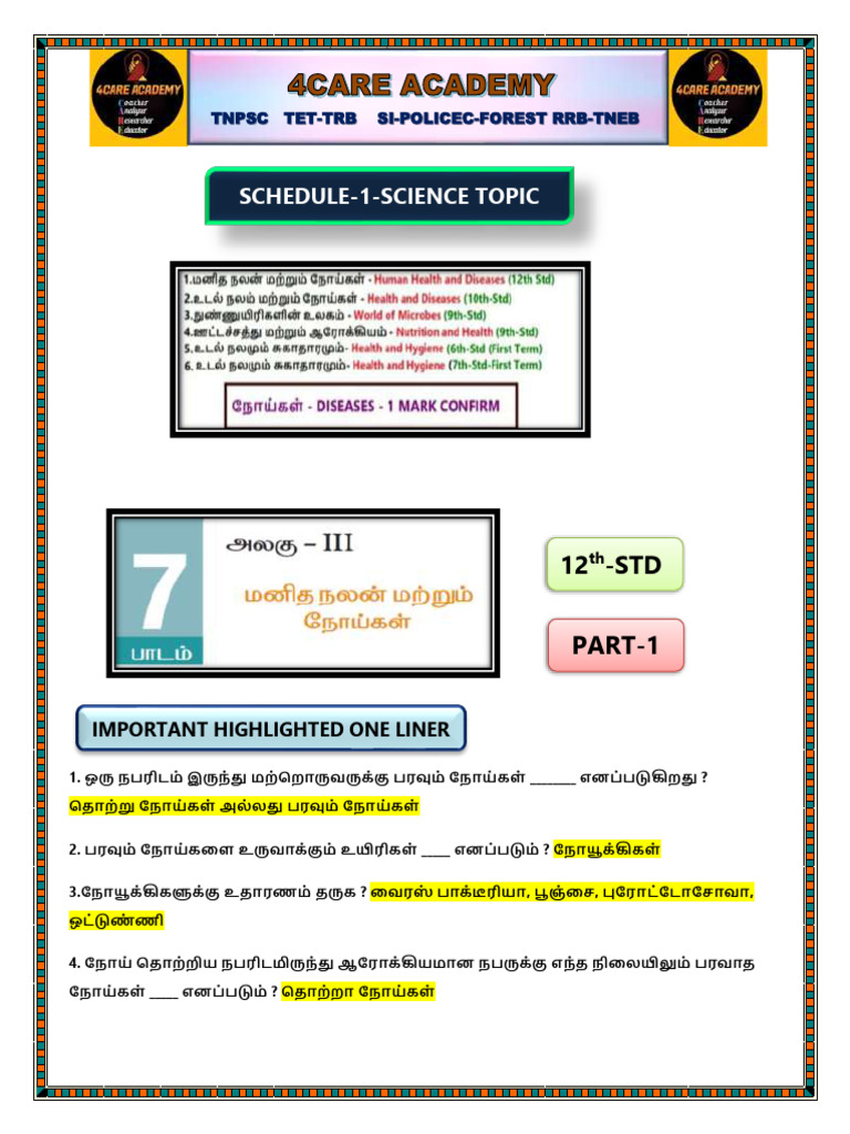 7 Sch-2-Science-One Liner (Part-1) | PDF