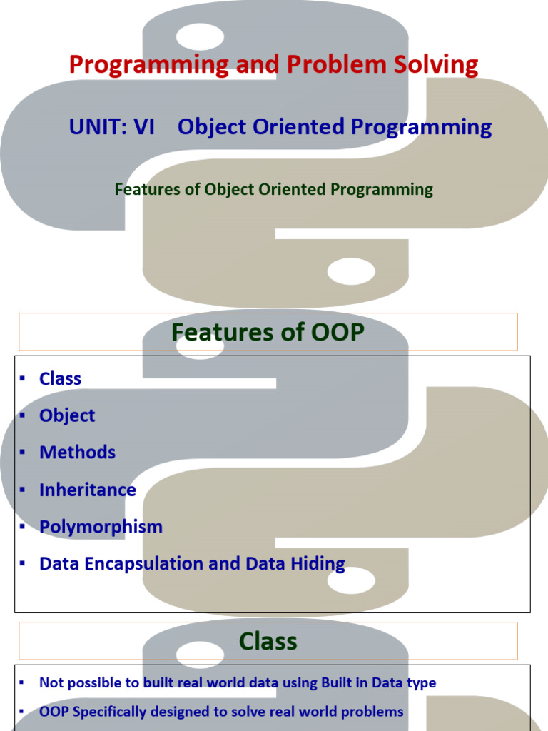 1. Unit 6 Oop Features | PDF | Method (Computer Programming) | Class ... 1. Unit 6 Oop Features | PDF | Method (Computer Programming) | Class ...