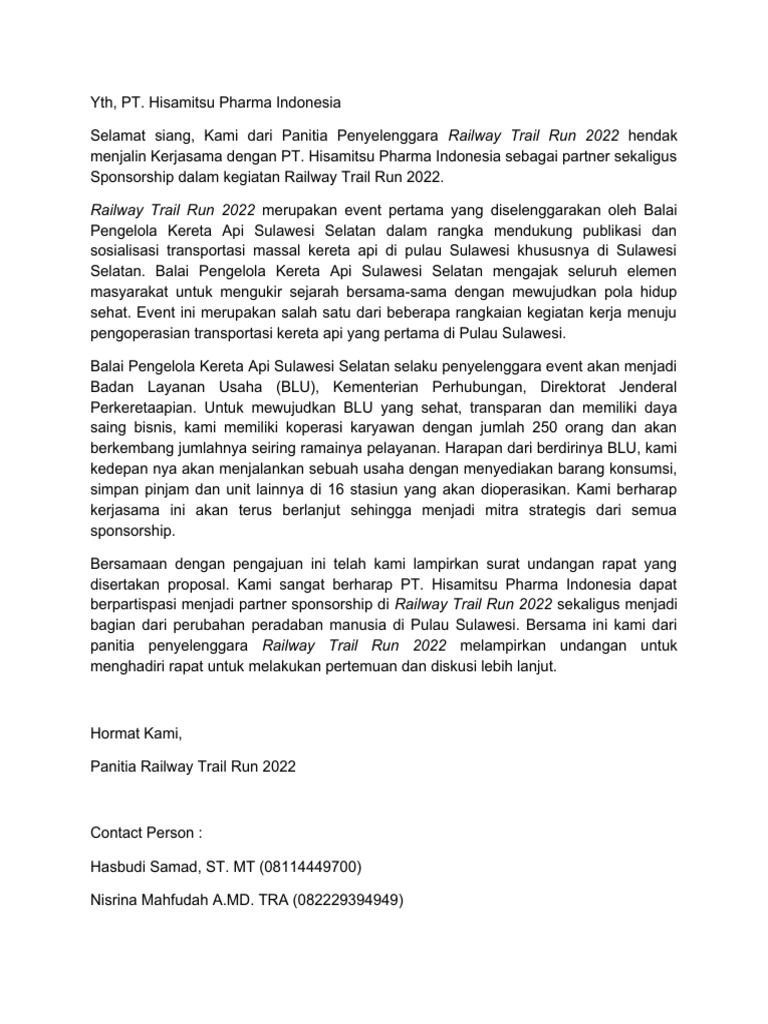 Konsep Surat Email Sponsor | PDF