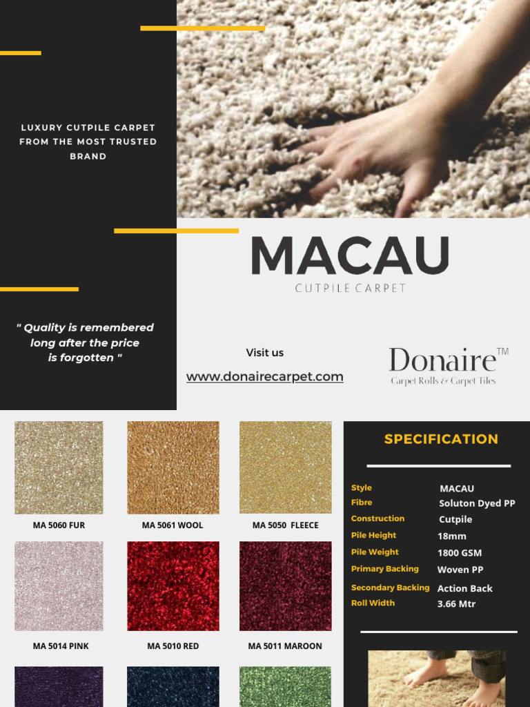 Luxury Cut Pile Carpet in Macau | PDF