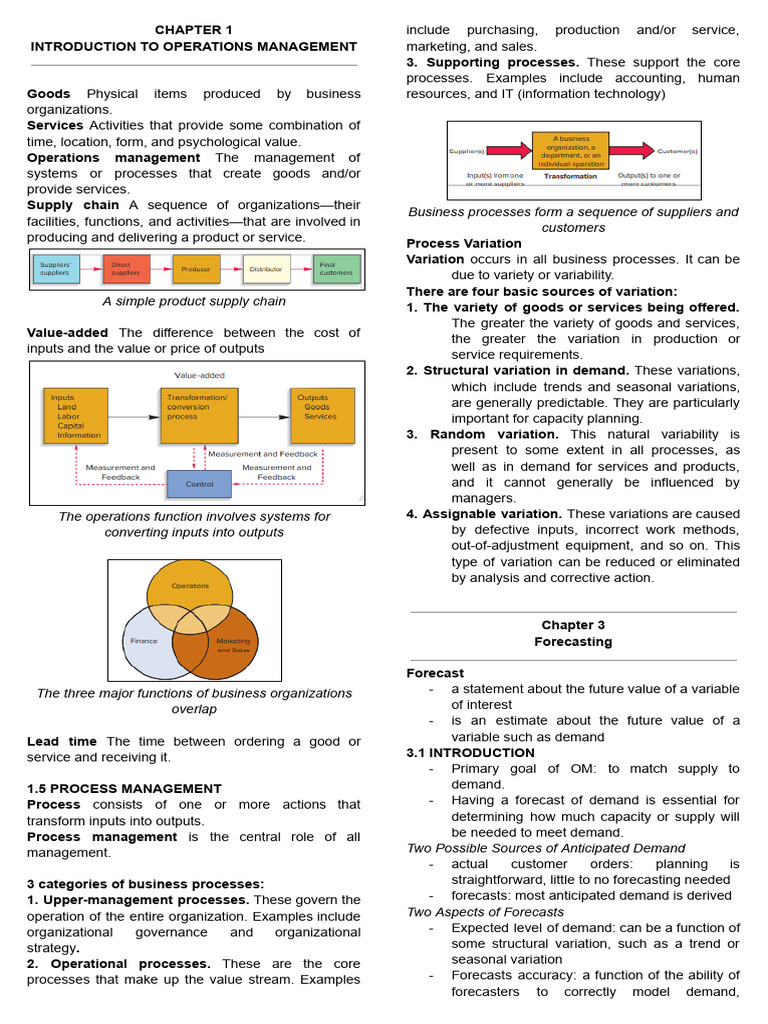 Om Midterm Exam Notes 2 | PDF | Forecasting | Automation