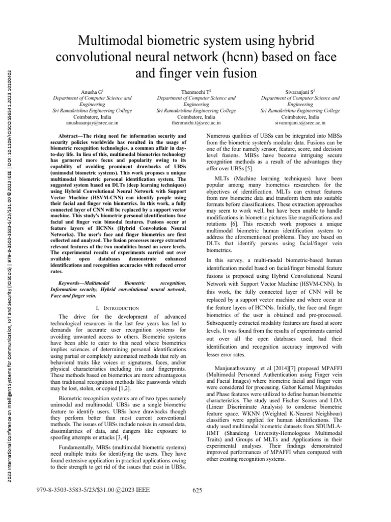 Multimodal Biometric System Using Hybrid Convolutional Neural Network HCNN Based On Face and ...