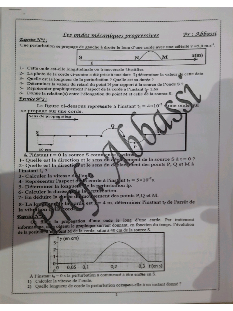 Les Ondes Mécaniques Progressive | PDF