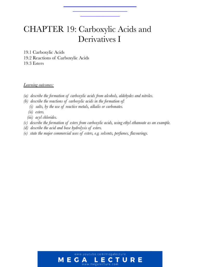 Carboxylic Acids and Esters Overview | PDF | Ester | Acid