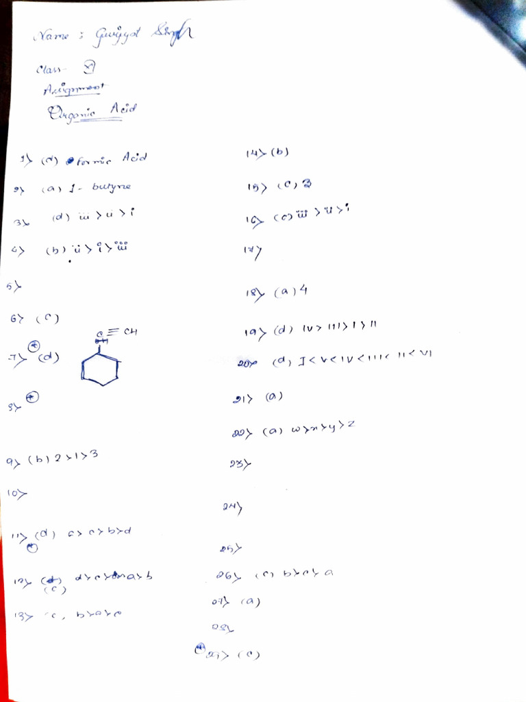 Goc Assignment 5 Acids | PDF
