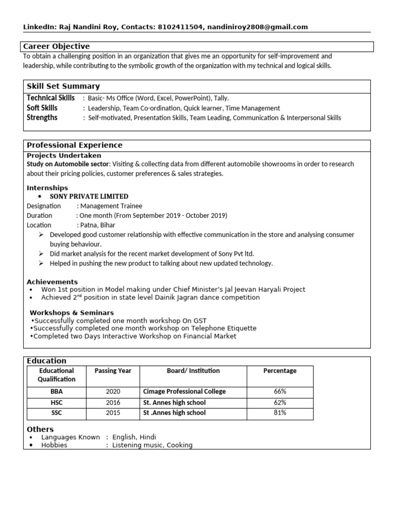 Resume sample | PDF