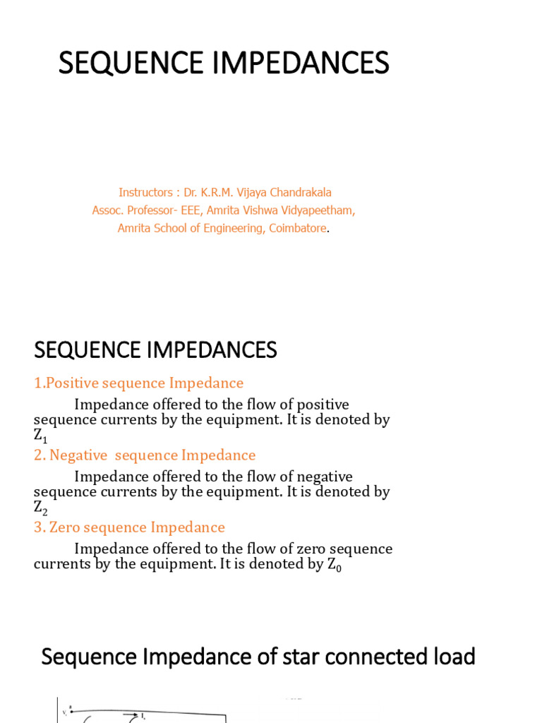 Class IV - Introduction - SEQUENCE IMPEDANCES | PDF | Transformer | Electrical Impedance