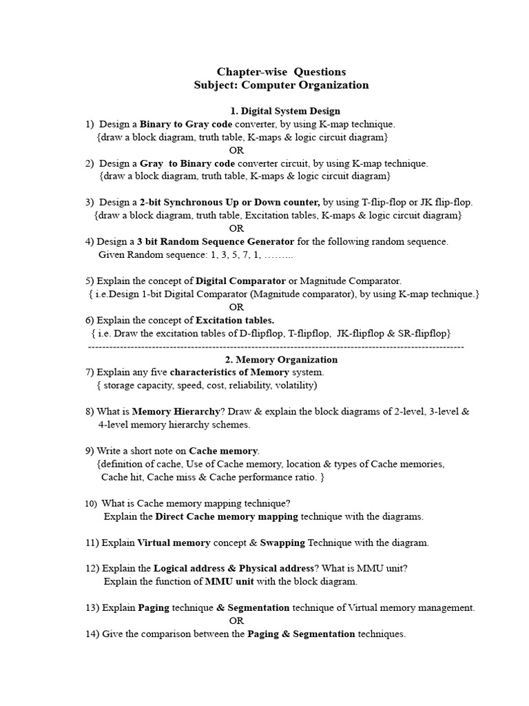 Chapter-wise IMP questions | PDF | Input/Output | Computer Data Storage Chapter-wise IMP questions | PDF | Input/Output | Computer Data Storage