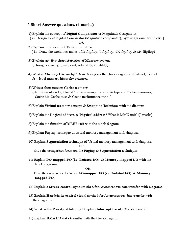 Final question bank | PDF | Central Processing Unit | Computer Data Storage