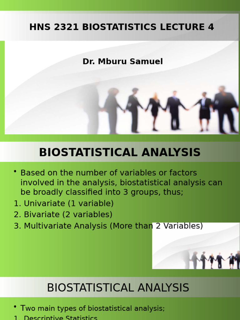 HNS 2321 Biostatistics Lecture 3 and 4 Descritive Statistics | PDF | Standard Error | Standard ...