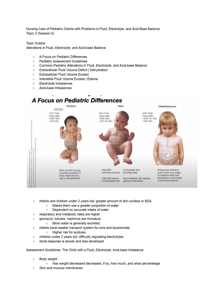 Pediatric Fluid and Electrolyte Management | PDF | Edema | Dehydration