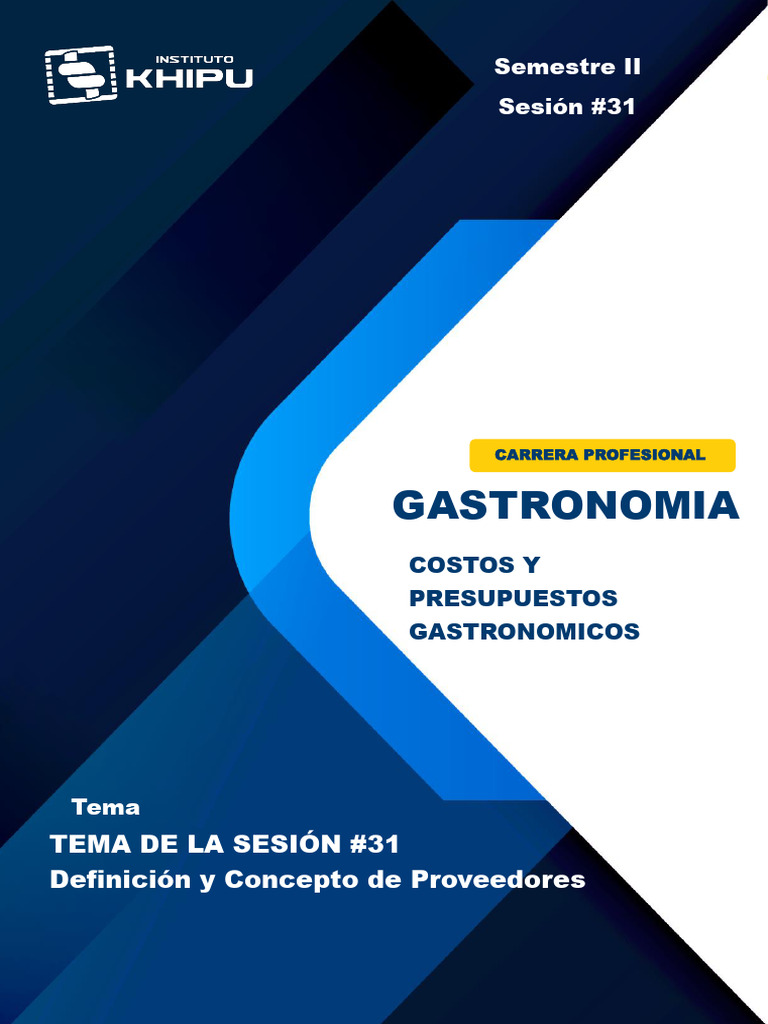 S31- Identificar y diferenciar las necesidades de un restaurante para elegir proveedores | PDF ...