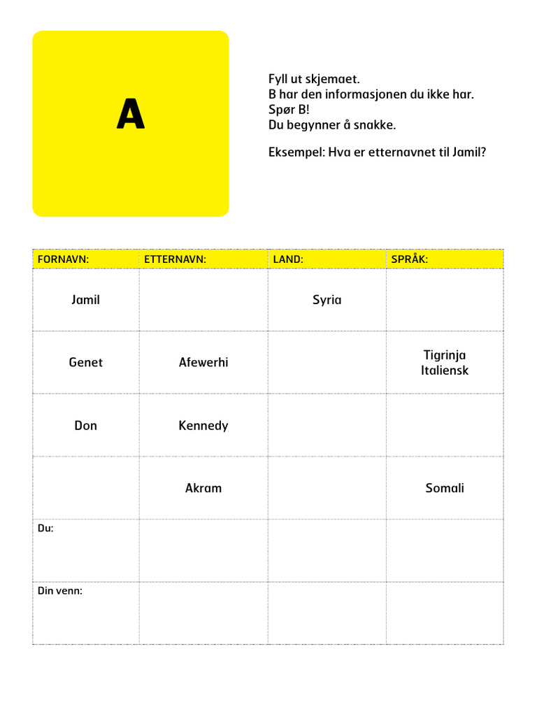 samtaleark | PDF