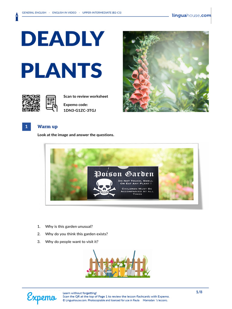 Deadly Plants: Upper-Intermediate English | PDF