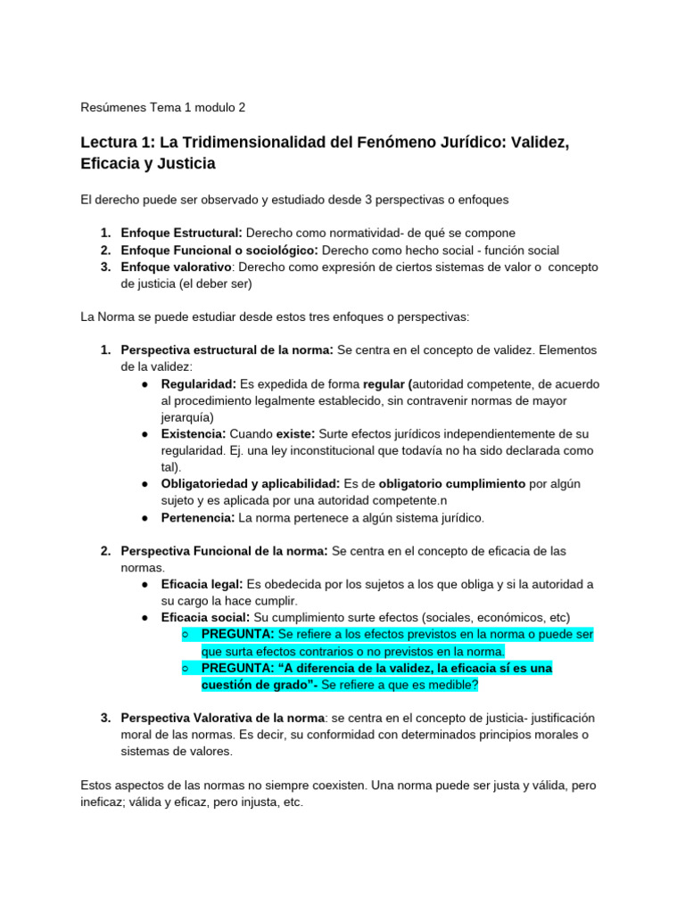 Introducción a la Teoría del Derecho. Resúmenes Tema 1 - Módulo 2 | PDF | La Ley natural | Justicia