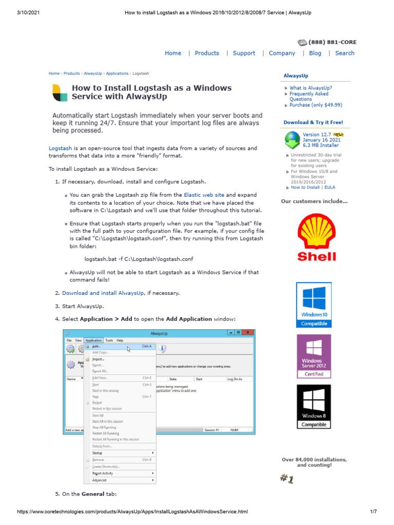 Install Logstash as Windows Service | PDF | Microsoft Windows | Computer File