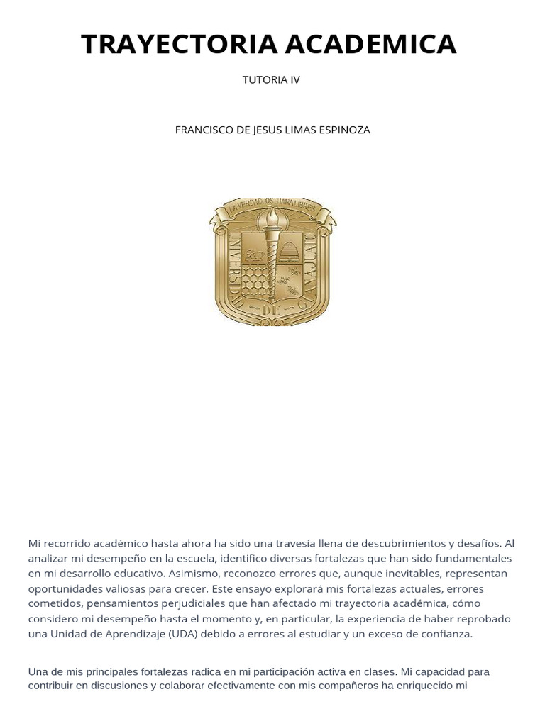 Trayectoria Academica | PDF | Experiencia | Aprendizaje