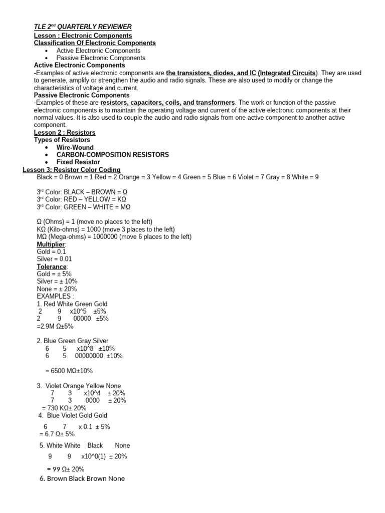 Tle8 2ND Quarterly Revewer | PDF | Bipolar Junction Transistor | Capacitor