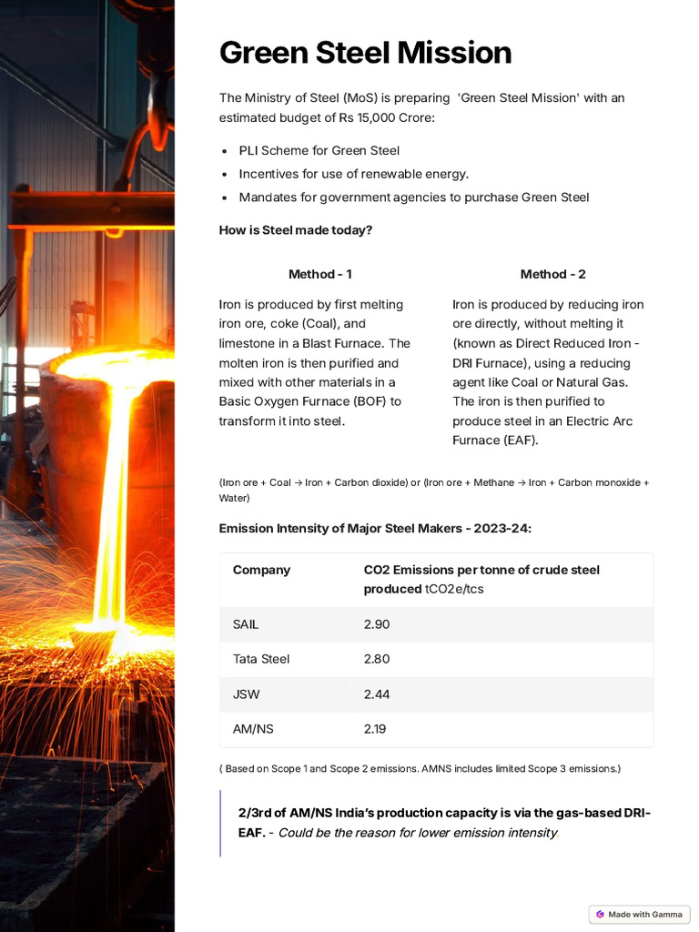 Green Steel Mission 1735868163 | PDF | Steelmaking | Steel