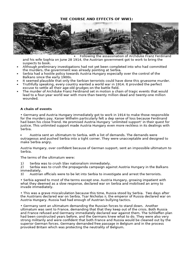 The Course and Effects of ww1 | PDF | Trench Warfare | Austria Hungary