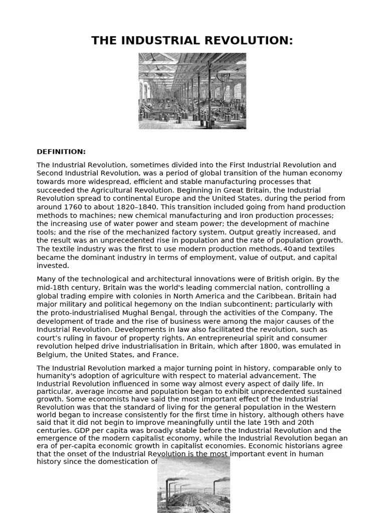 Understanding the Industrial Revolution | PDF | Industrial Revolution ...