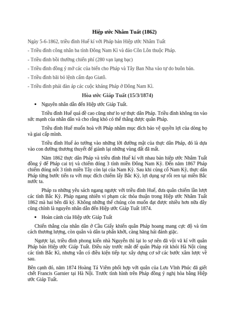 Hiệp ước Nhâm Tuất | PDF