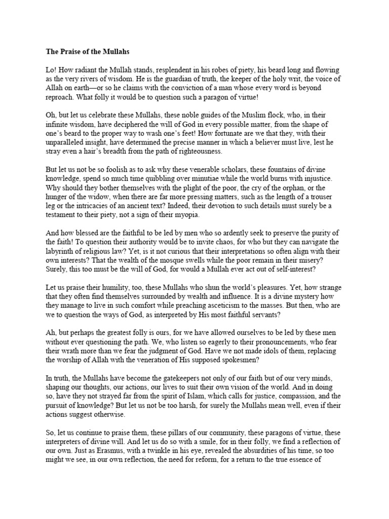 Critique of Mullahism | PDF | Wisdom | Virtue