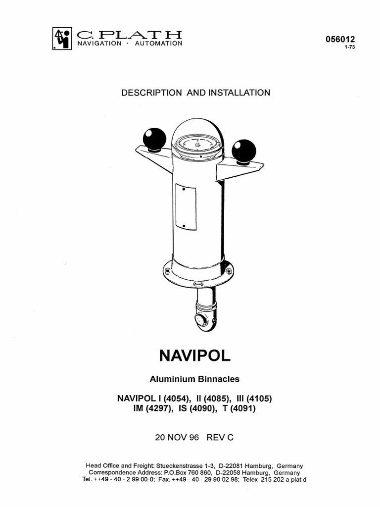 C. Plath Navipol Aluminum Binnacle Manual | PDF