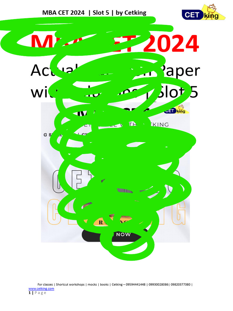 MBA-CET-2024-Slot-5-QP | PDF | Argument