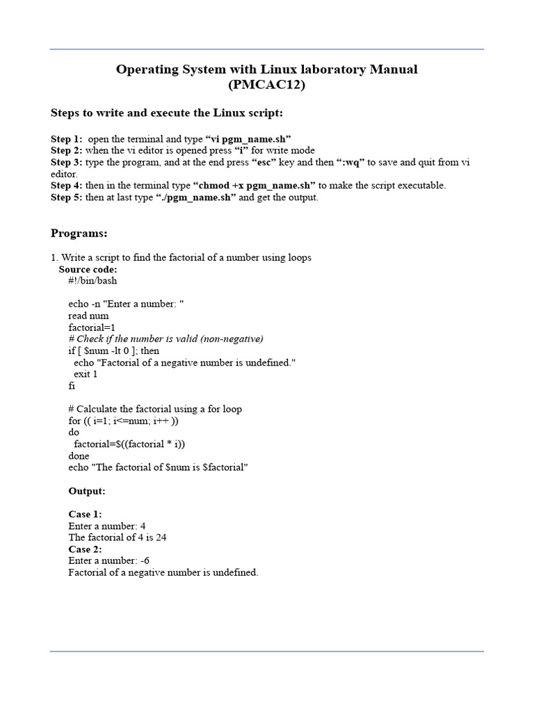 linux_lab_pgms | PDF | Filename | Computer Science