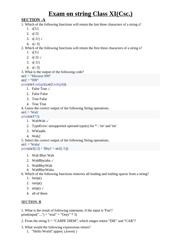 string exam quwstion | PDF | String (Computer Science) | Letter Case