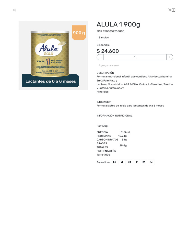 Leche Alula 1 900g - Nutrihouse | PDF