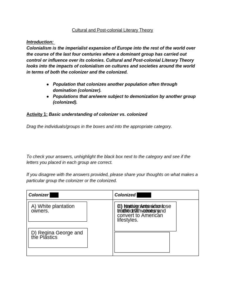 Post Colonial Lit Crit ILC | PDF | Postcolonialism