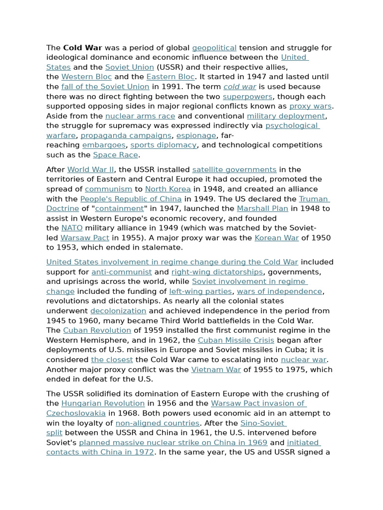 Cold War | PDF | Cold War | Soviet Union