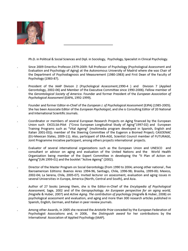 CVEnglish | PDF | Psychology | Behavioural Sciences