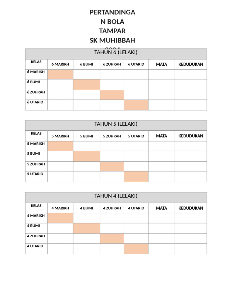 Jadual Perlawanan Bola Tampar 2024 | PDF
