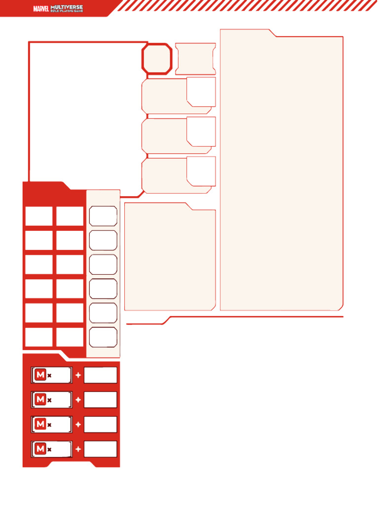 BLANK CHARACTER SHEET Marvel Multiverse RPG | PDF