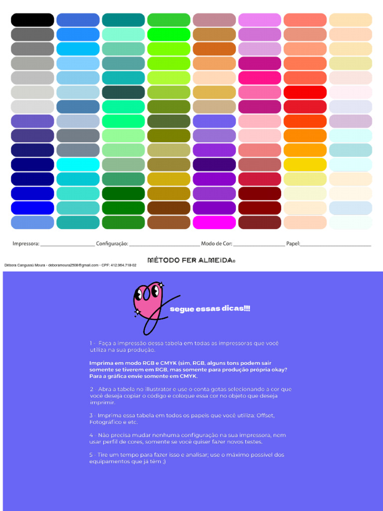 Tabela de Cores | PDF