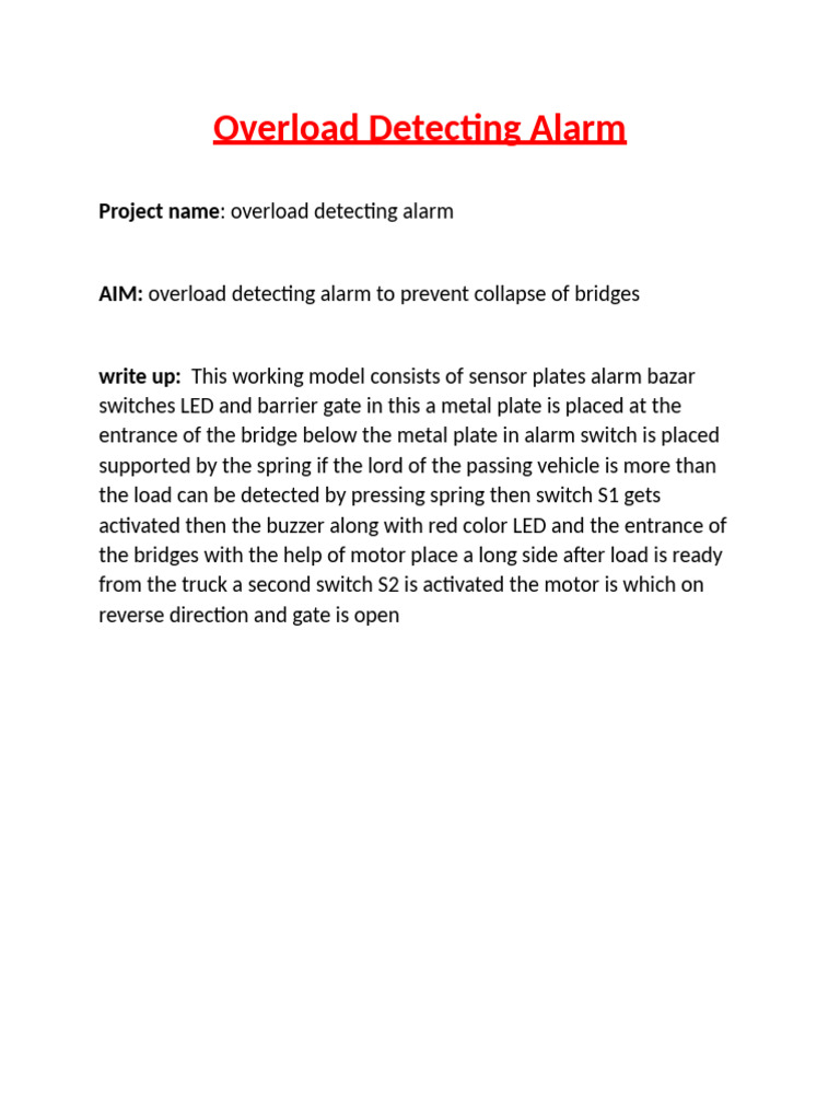 Bridge Overload Detection System | PDF