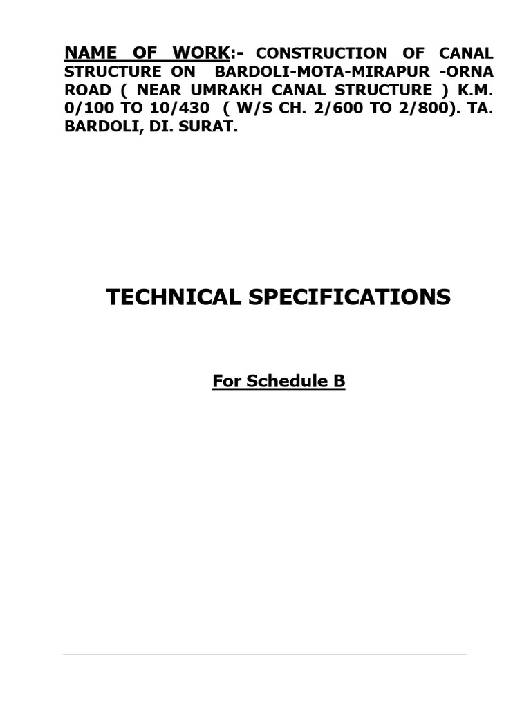 Specification | PDF | Concrete | Cement
