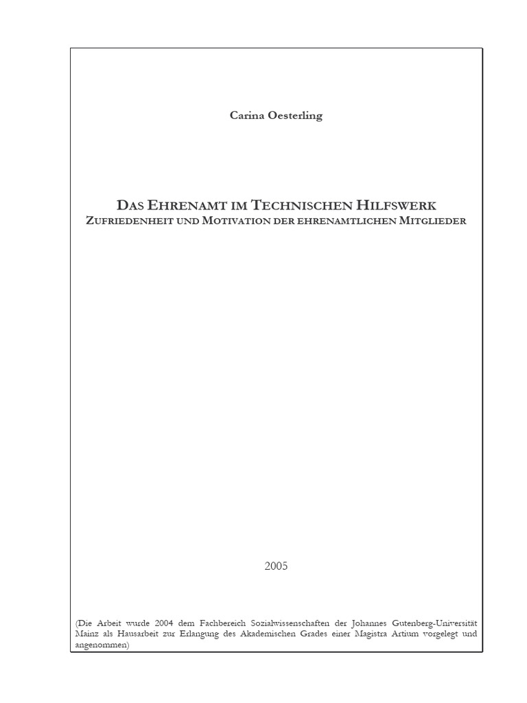 Das Ehrenamt Im Thw | PDF