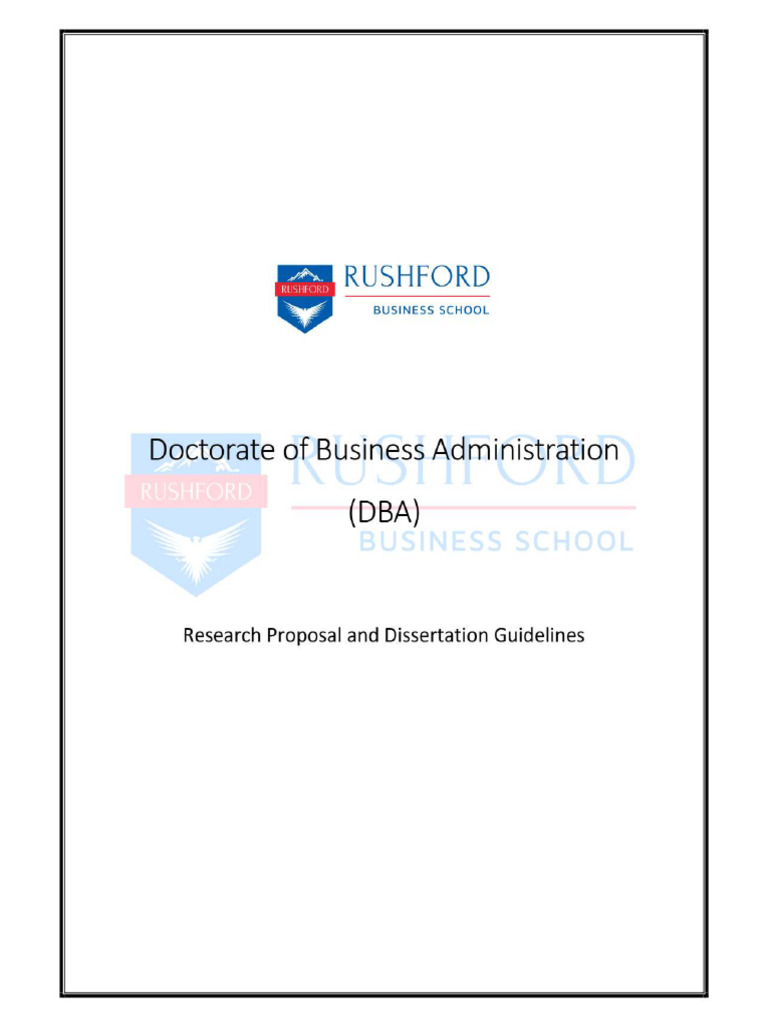 DBA Dissertation Guidelines | PDF