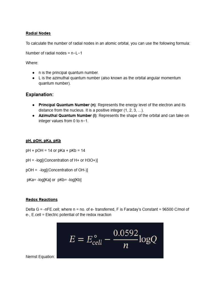 Radial Nodes and Quantum Calculations | PDF