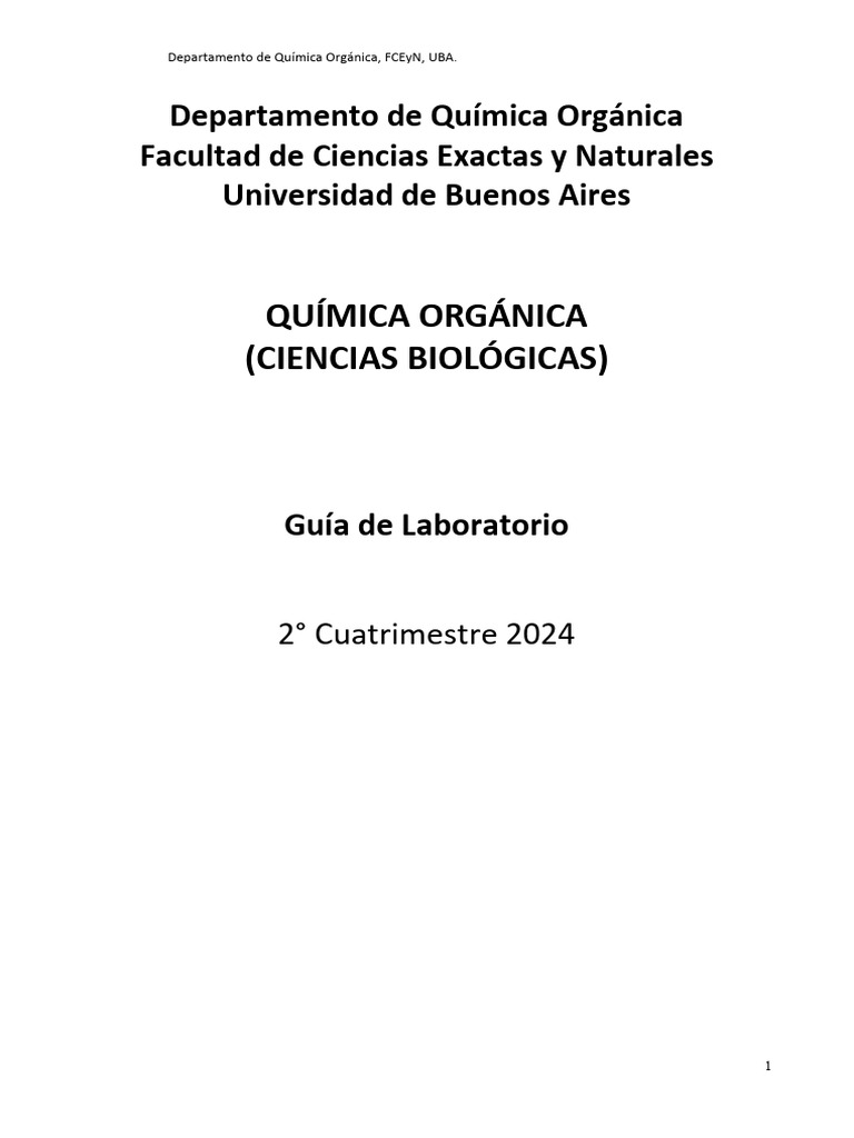 GUIA TP QO parte Laboratorio 2C 2024 | PDF | Cromatografía | Carotenoide