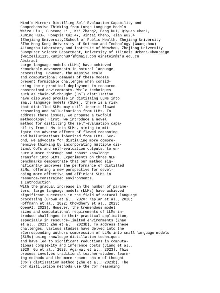 Mind's Mirror Distilling Self Evaluation Capability and Comprehensive ...