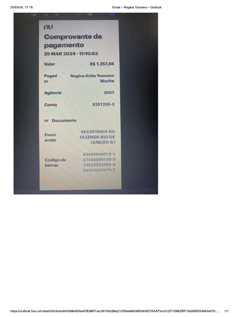 Comprovante de Pagamento 1a Parcela IPVA Acordo | PDF