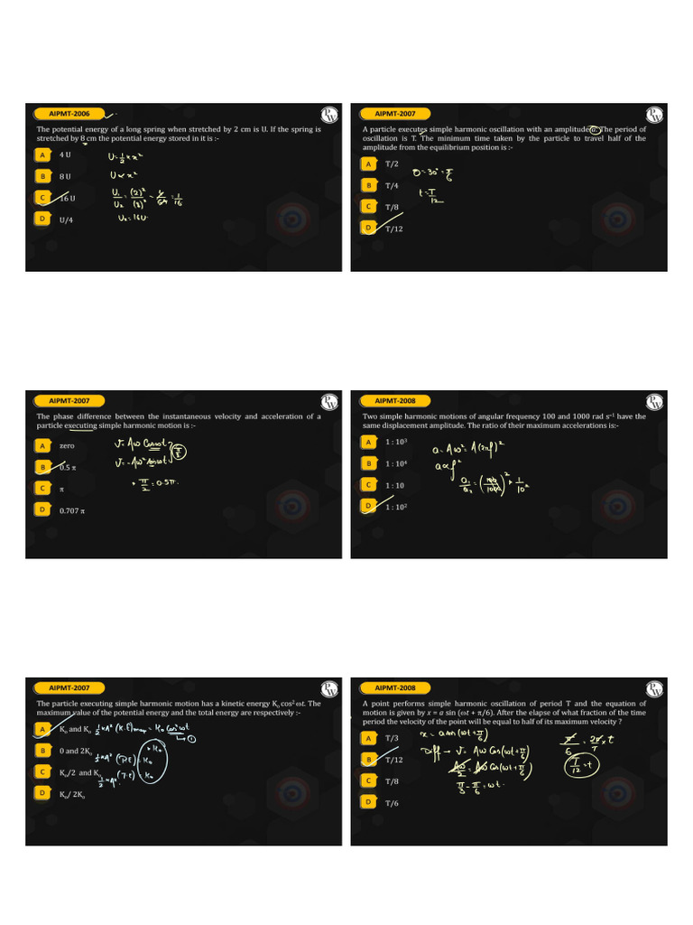 SHM Ques But Lec 2 of Wave, Arjuna | PDF