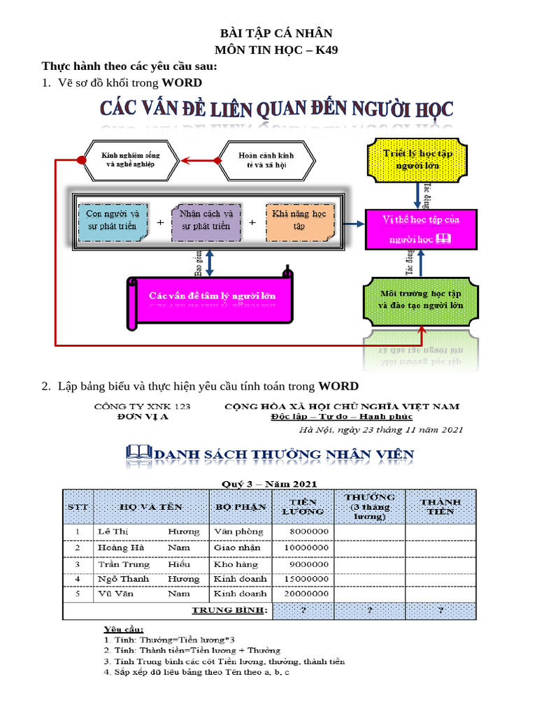 BT luyện tập K49 - đợt 1 | PDF