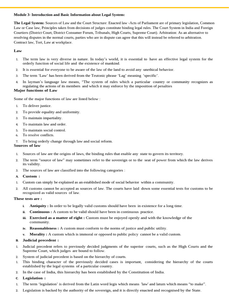 COI Notes Unit-III-1 | PDF | Arbitration | Precedent